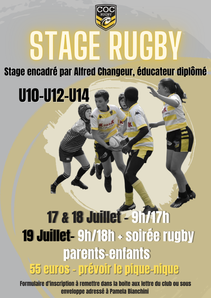 NOUVEAU STAGE RUGBY: 17-19 juillet