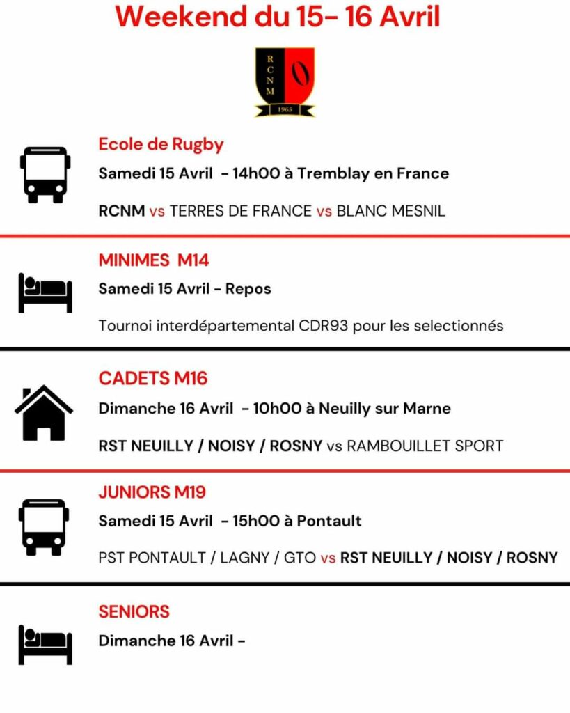 Programme du 15 et 16 avril 2023 du RCNM