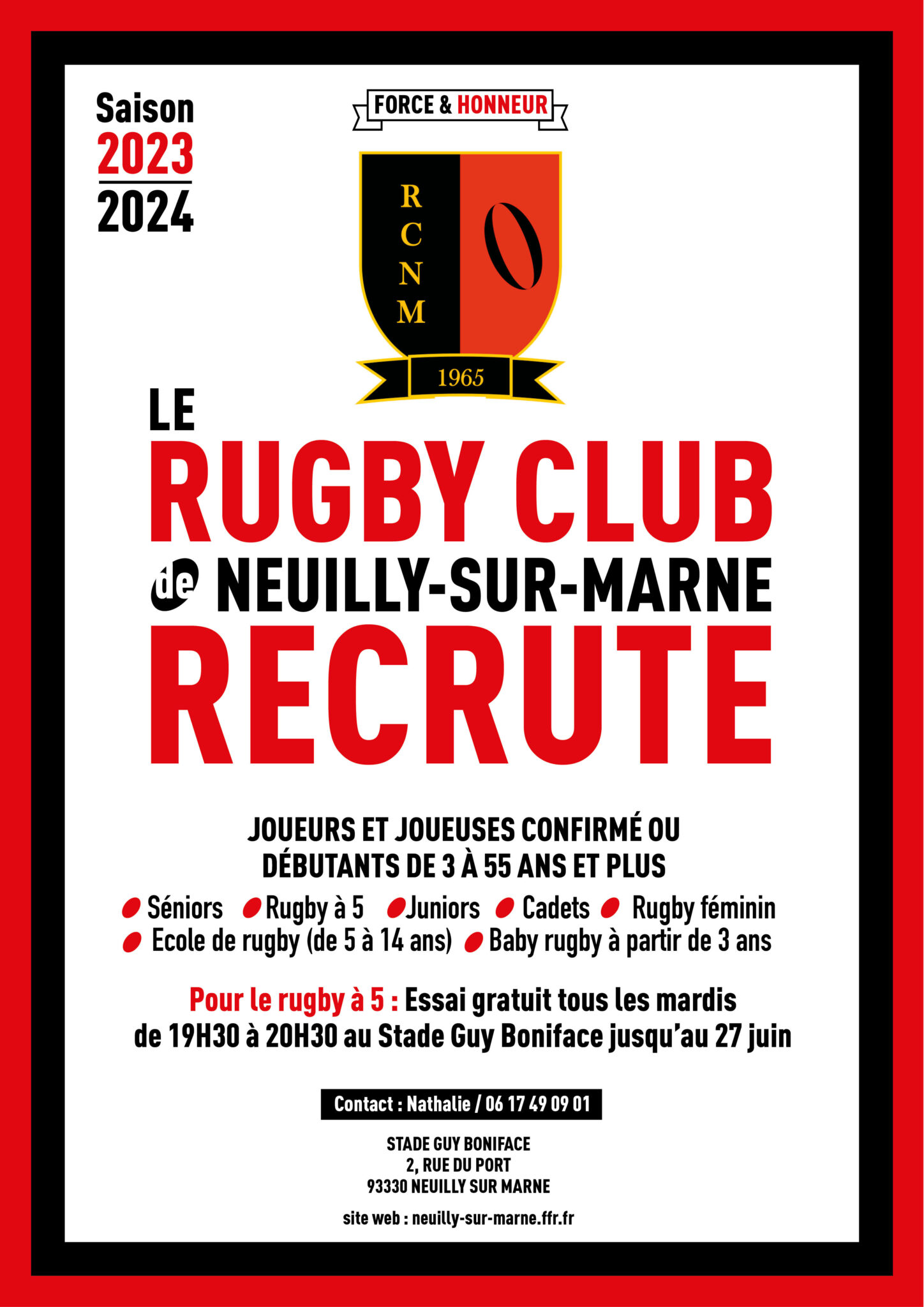 Le RCNM recrute pour la saison 2023/2024