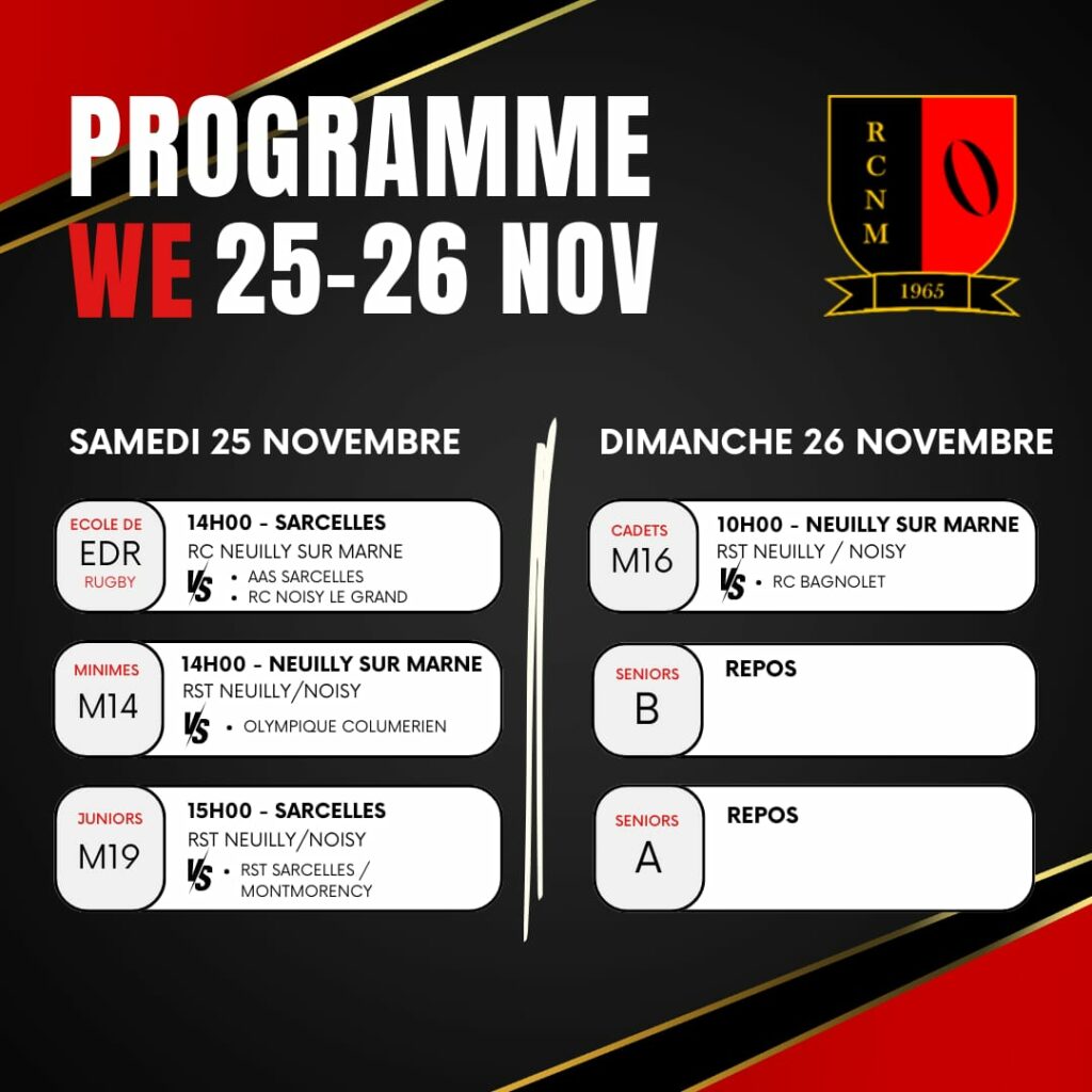 Programme du 25 et 26 novembre 2023 du RCNM