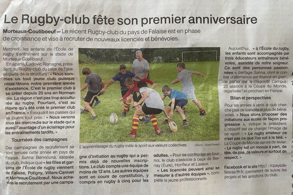 LE RCPF DANS LE JOURNAL ET LA RADIO