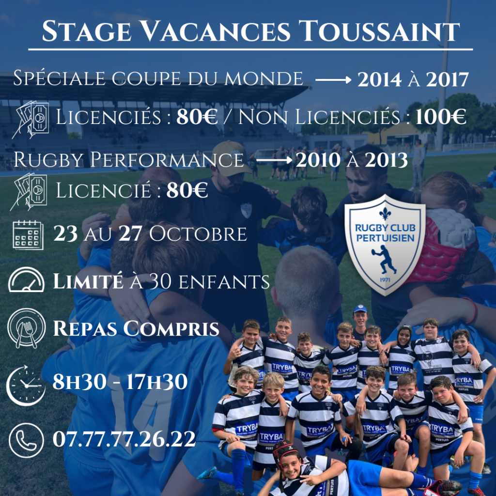 Stages rugby vacances de la toussaint