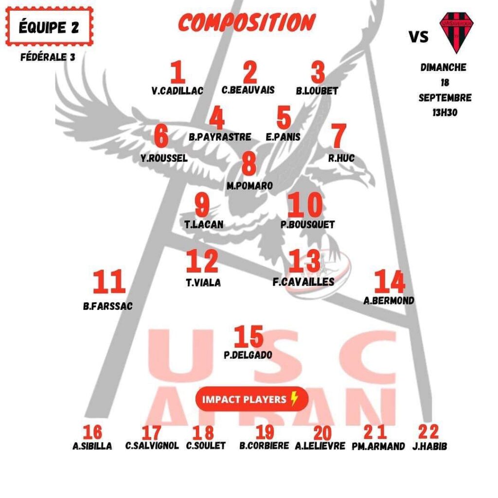 1ère journée : USC Alban – UA Saverdun